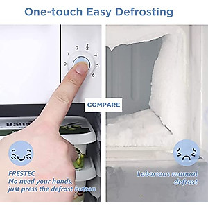 Frestec 1.7 Cu.Ft Mini Fridge with Freezer,Mini Fridge for Bedroom,Small Refrigerator,Dorm Refrigerators with Freezer,Compact Refrigerator for Office,Apartment,Dorm,Bedroom (Modern Black)