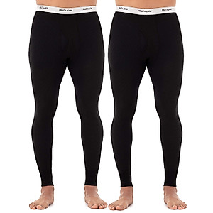 Fruit of the Loom Men's Classic Midweight Waffle Thermal Underwear Bottoms (1 & 2 Packs), Black/Black, X-Large Classic Midweight Waffle Thermal Underwear Bottoms, Black/Black (2-Pack), X-Large