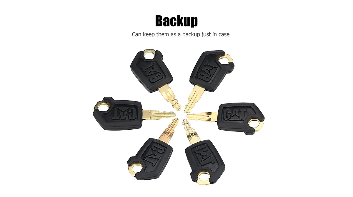 Tecreddy 6-Pack Caterpillar Heavy Equipment Keys 5P8500 | Reliable Backups