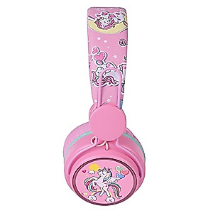 FLOKYU Unicorn Kids Headphones with Microphone, 85dB Cute Wired Headphones for Kids Girls Boys School Christmas (Pink)