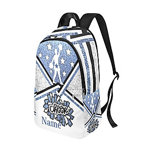 CUXWEOT Personalized Cheerleaders Cheer Print Backpack with Name Custom Travel Daypack Bag for Man Woman Gifts