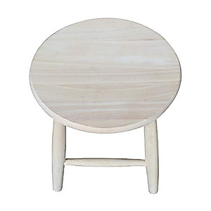 International Concepts 1S-818 18-Inch Scooped Seat Stool, Unfinished