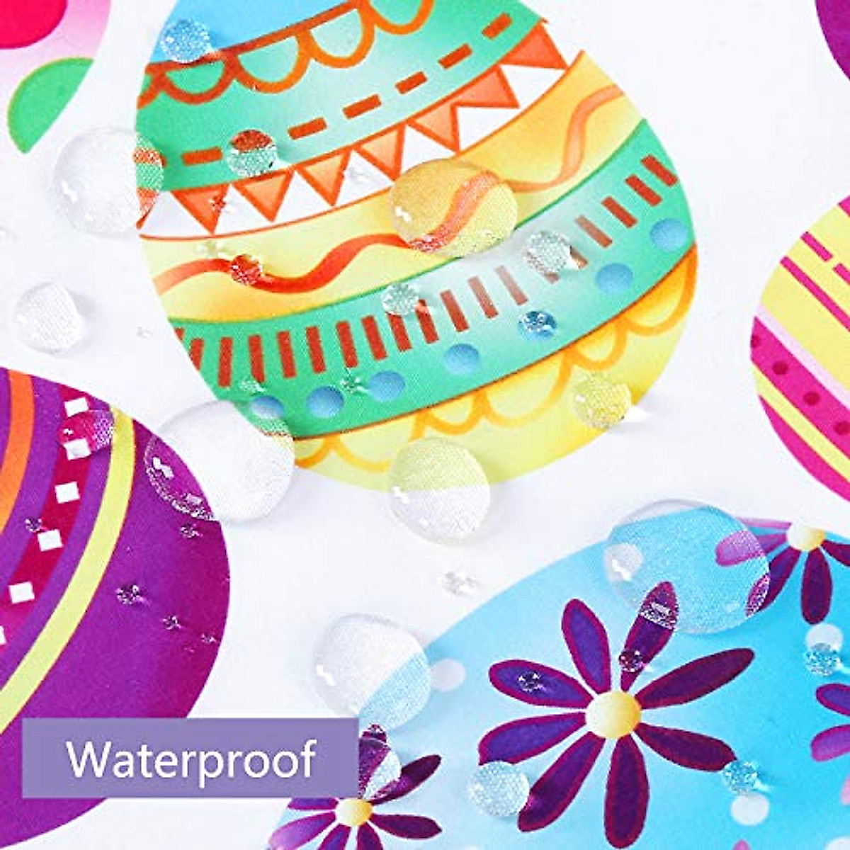 SoarDream Easter Tablecloth Rectangle 57x84 Inches Colorful Eggs Printed Table Linen Happy Funny Table Cover Spring Outdoor Party Table Decoration