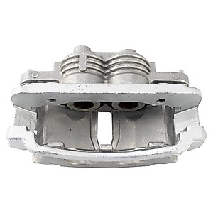 TRQ Front Brake Pad & Rotor Kit Brake Caliper Brake Pads Brake Rotor Ceramic Vented Premium G-Coated Compatible with 1999-2002 Ford Mustang