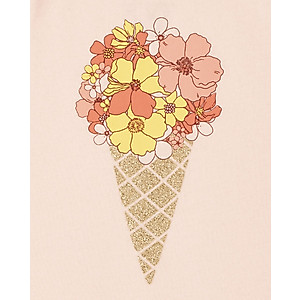 The Children's Place Baby 3 Pack and Toddler Girls Sleeveless Ruffle Tank Top, Floral Ice Cream/Rose Quartz/Desert Flower 3-Pack, 4T