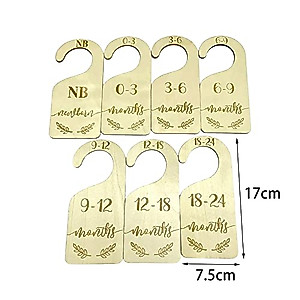 Gazechimp 7Pcs Wooden Baby Closet Dividers Infant Wardrobe Divider Cloth Size Organizers Cloth Organizer Hanger Dividers for Living Room