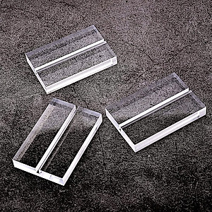 2 Pcs Clear Acrylic Place Card Holders Sign Holders Table Numbers Display Stands with Card Slot for Wedding, Message, Menu, Photo, Card