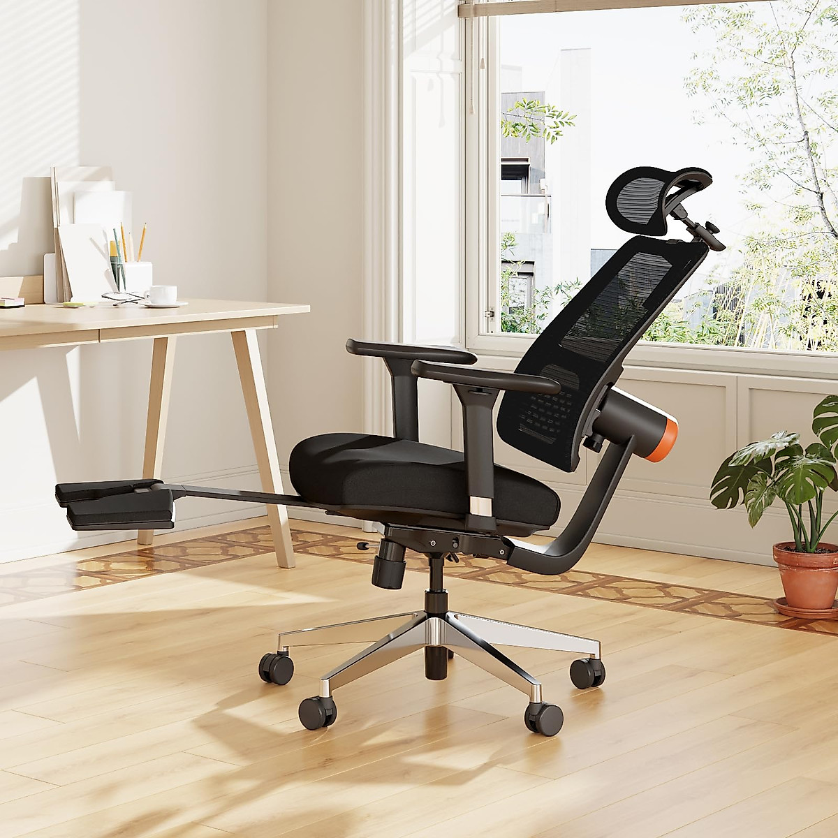Newtral Ergonomic Chair with Footrest - High Back Desk Chair with Ultra Adaptive Lumbar Support & Auto-Following Headrest, 4D Armrest, Adjustable Seat Depth & Height, Home Office