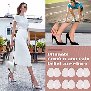 Bonuci 12 Pieces Metatarsal Pads Gel Ball of Foot Cushions Soft Pain Relief Forefoot Support Gel Foot Pads for Women Men Cushioning Plantar Fasciitis Neuroma(Clear)