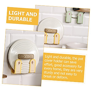 Cabilock 3 Pairs Nailless Pot Lid Holder Wall Pot Lid Organizer Cabinet Pans Organizer Rack Dish Drying Rack Pan Lid Shelves Brackets Cutting Board Organizer Abs Chopping Board Cover Frame
