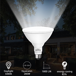 Gonhom Par38 led Flood Lights Outdoor Light Bulb 2 Pack,Dimmable 5000K Daylight 1800LM,20W Replace up to 200W,Outdoor Flood Light Bulbs for Backyard,Garage,Porch,Garden