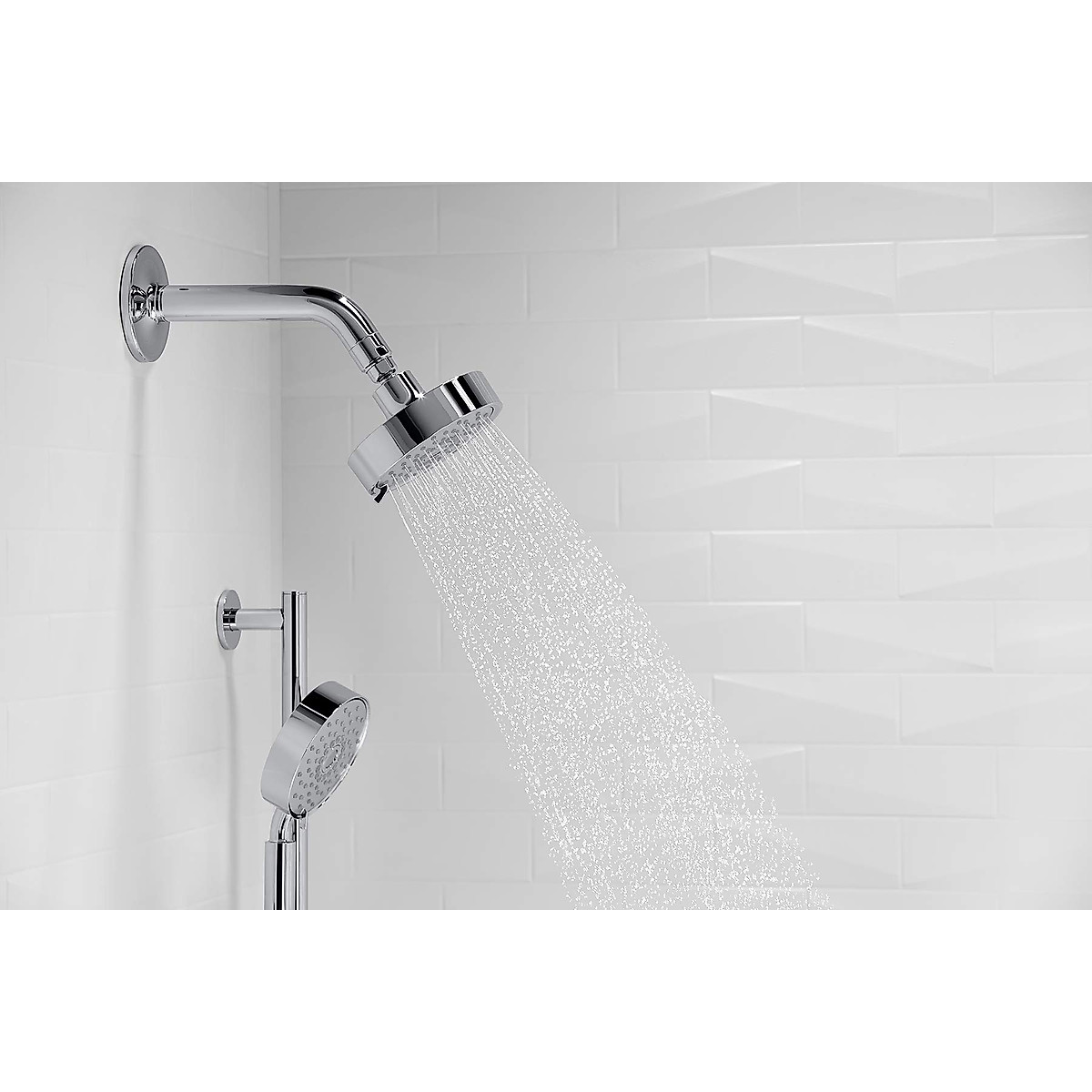 KOHLER 22170-G-2MB Purist Multi-Function Showerhead, Wall-Mount, 3 Spray Settings, 1.75 GPM, Vibrant Brushed Moderne Brass