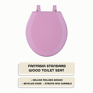 Standard Wood Toilet Seat, Tea Rose - 17 Inch - Fits All Standard Size Fixtures - Easy to Install Fantasia by Achim Home Decor