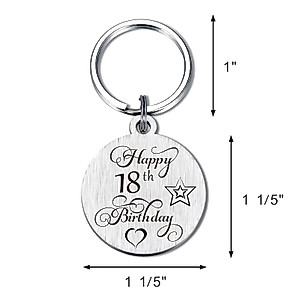 Laluminter 18 Year Old Birthday Gifts for Girls Boy, Happy 18th Bday Keychain Decorations for Women Men