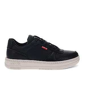 Levi's Womens Drive Lo Synthetic Leather Casual Lace Up Sneaker Shoe, Black, 8 M