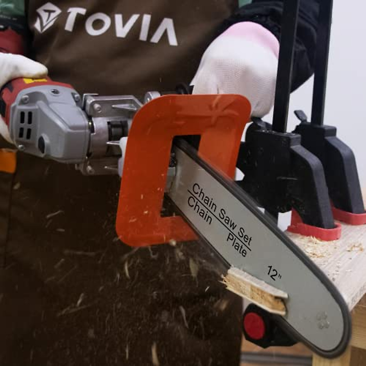 12 Inch Chainsaw Attachment for Angle Grinder, Electric Chain Saw Converter Accessories for Wood Cutting Applicable Angle Grinder 5/8”-11 Thread ABOR M10 M12 M14