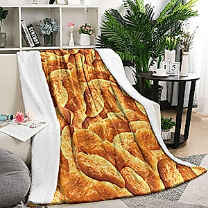 Chicken Nuggets Throw Blanket for Teens Boys Girls and Adults Soft Warm Cozy Funny Food Midweight Flannel Blankets for Couch Sofa Bed Camping Travel Home Decor 50" X 60"