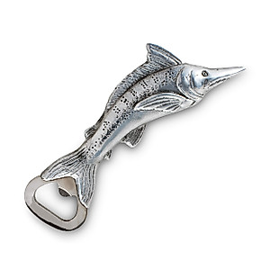 Arthur Court Designs Aluminum Marlin Fish Bottle Opener Fisherman Gift Coastal Barware 7 inch Long