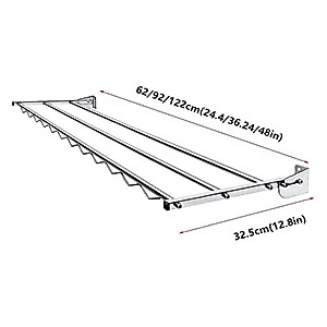 XMCX Wall Mounted Clothes Drying Rack Space-Saver Retractable Fold Away Clothes Hanger Easy Storage (Size : 62cm)