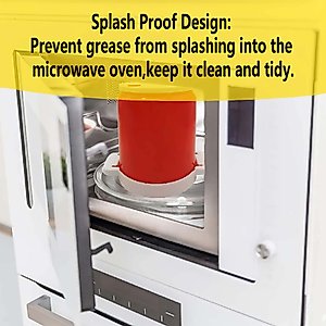 Bacon Can Microwave Cooker as Seen on TV, Bacon Cooker for Microwave Oven，Splash Proof and Mess Free Design, Pour the Grease Right Out, Easy to Clean, Easy to Store