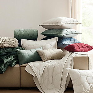 palassio Luxury Olive Green Velvet Twin Size Quilt Bedding Set with 1 Pillow Sham, Christmas Soft Cloud Cozy Warm Bedspread Coverlet for Kids, Lightweight Crushed Comforter for All Season