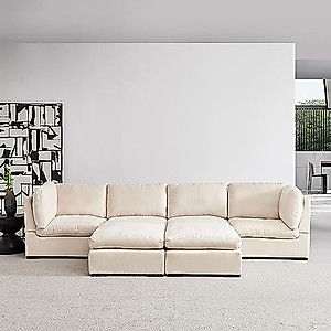 Oversized Modular Sectional Sofa Set,Extra Large U Shaped Convertible Couch with Reversible Chaise and Movable Ottoman,Free Combination Symmetrical Sofa&Couches Bed for Living Room Office