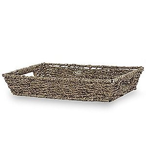 The Lucky Clover Trading Coffee Rectangular Seagrass Tray, 14" L Basket