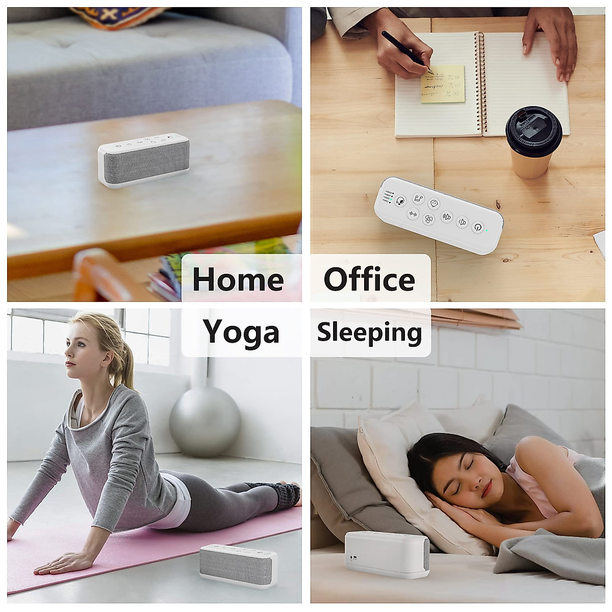 White Noise Sound Machine for Sleeping Baby Adults Kids-Portable Sleep Sound Therapy Machine, USB Rechargeable, 42 Soothing Sounds, Auto-Off Timer, 8 Volume Control & AC Adapter Included for Office