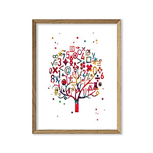 Math Symbols Tree Watercolor Art Print Mathematics Wall Decor Educational Poster Math Classroom Wall Art Mathematical Symbols Math Teacher Gift 8x10 inc. Unframed Print