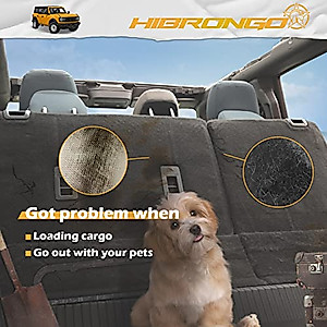 HIBRONGO Back Seat Covers Protector Back Rest Mat Compatible with 2021-2024 Ford Bronco 4 Door, Seat Folded Down Cargo Mat w/Lower Lips