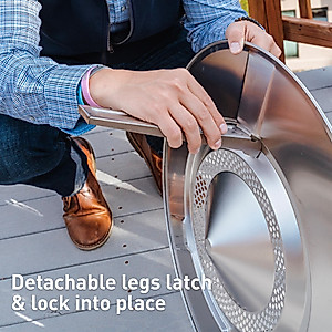 Solo Stove Bonfire Heat Deflector, with 3 Detachable Legs, Accessory for Bonfire Fire Pit, Captures and redirects Warmth, 304 Stainless Steel, (HxDia) 10 x 25 in, 7 lbs