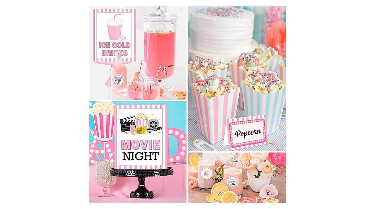 K KUMEED Pink Movie Night Party Decorations Set - Fun & Easy to Use