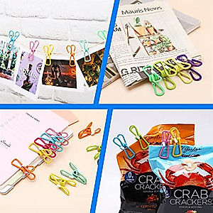 Chip Clips, Chip Clips Bag Clips Food Clips, Bag Clips for Food, Chip Bag Clip, Food Clips, PVC-Coated Clips for Food Packages, Paper Clips, Clothes Pin（Mixed Colors 30 PCs）