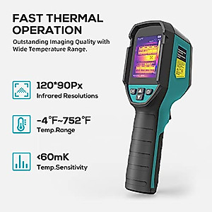 MiLESEEY Thermal Camera Imaging Tool for Temperature Anomalies,120 x 90 Pixel Infrared Resolution Thermal Imager, Rechargeable IP54 2 Meter Drop Proof 25Hz, Support PC Analysis Software