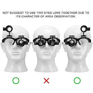 Headband Magnifier with LED Light for Jewelry Clock Electronics Repair Magnifying Glass Loupe with Precision Tweezers and 8 Interchangeable Lens: 2.5X/ 4X/ 6X/ 8X/ 10x/ 15x/ 20x/ 25x