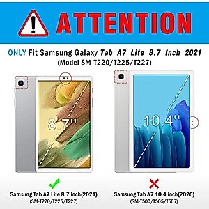 KENOBEE Case for Samsung Galaxy Tab A7 Lite 8.7" 2021 (SM-T220/T225), 360 Multi-Functional Handle-Kickstand Shockproof Cover Built-in Screen Protector & Shoulder Strap & Stylus Holder, Rainbow Blue