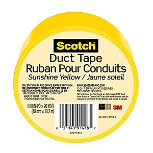 Scotch Duct Tape, 1.88 in x 20 yd, Sunshine Yellow, 1 Roll (920-YLW-C)
