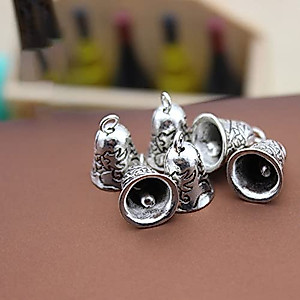 UUYYEO 25 Pcs Christmas Jingle Bells Vintage Bells Pendants Xmas Tree Hanging Bells Small Craft Bells for Christmas Antique Silver