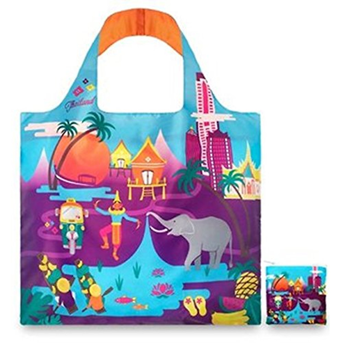 LOQI Urban Thailand Reusable Shopping Bag, Multicolored