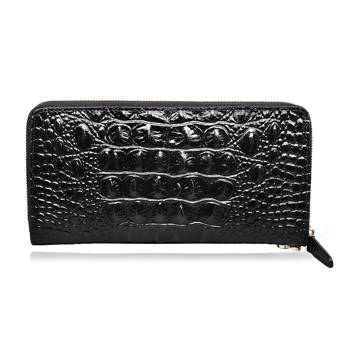 PIJUSHI Designer Genuine Leather Top Handle Satchel Handbags Bundle with Crocodile Leather Wristlet Wallet