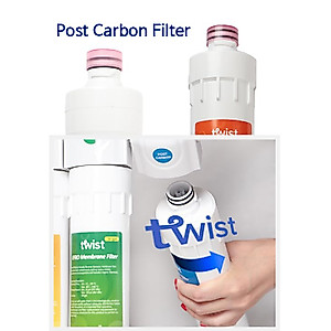 8 inch AQUAVI Twist RO Activated Carbon Post-Filter, Water Filter for Reverse Osmosis RO System Quick Connect Replacement