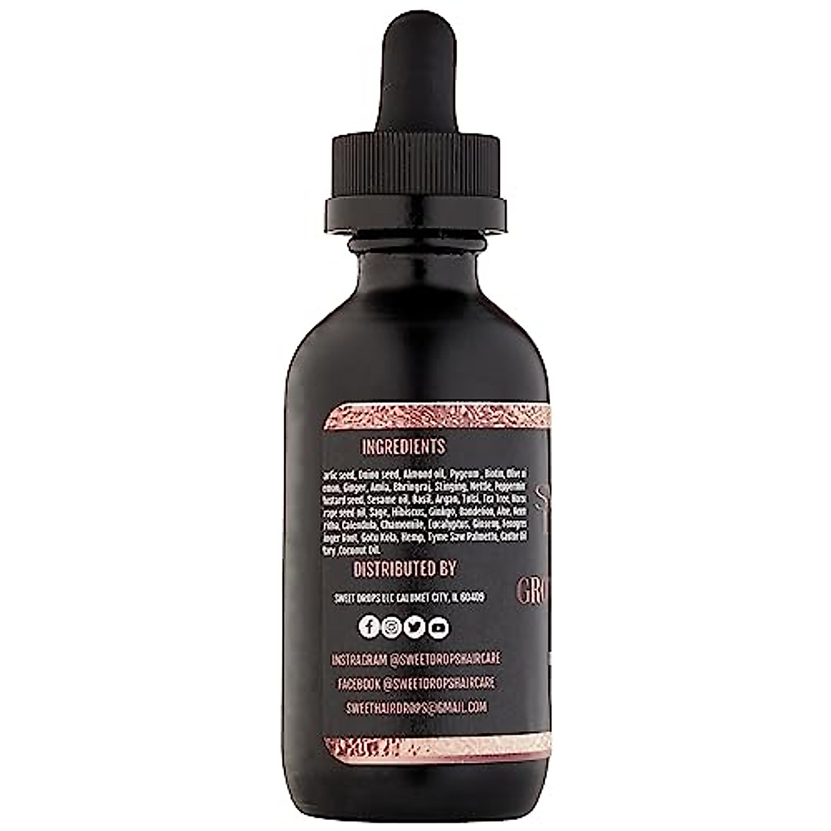 Sweet Drops Hair Regrowth Oil | Great for natural & protective styles | Combats Alopeica & Dandruff | Promotes Healthy hair & scalp | Family friendly (2 oz Glass Bottle w/dropper)