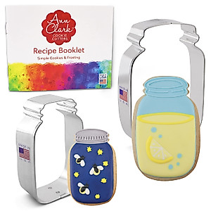 Mason Jar Cookie Cutters 2-Pc. Set Made in USA by Ann Clark, 3.25", 4.5"