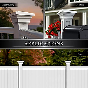 Classy Caps SL078W PVC Regal Solar Post Cap, 4" x 4", White