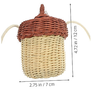 Garneck Woven Bag Costume Photography Prop Satchel Crossbody Decor Summer Outfits for Girls Straw Purses for Women para Straw Toddler Bag Straw Tote Messenger Rattan Child Hanging Basket