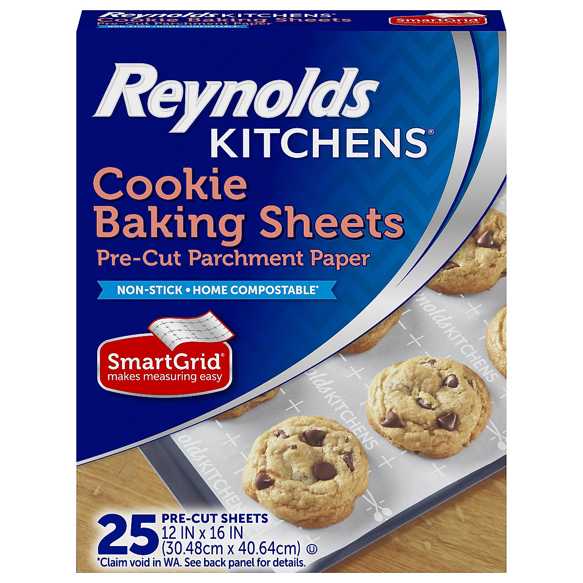 Reynolds Kitchens Cookie Baking Sheets, Pre-Cut Parchment Paper,25 Count (Pack of 4), 100 Total Sheets