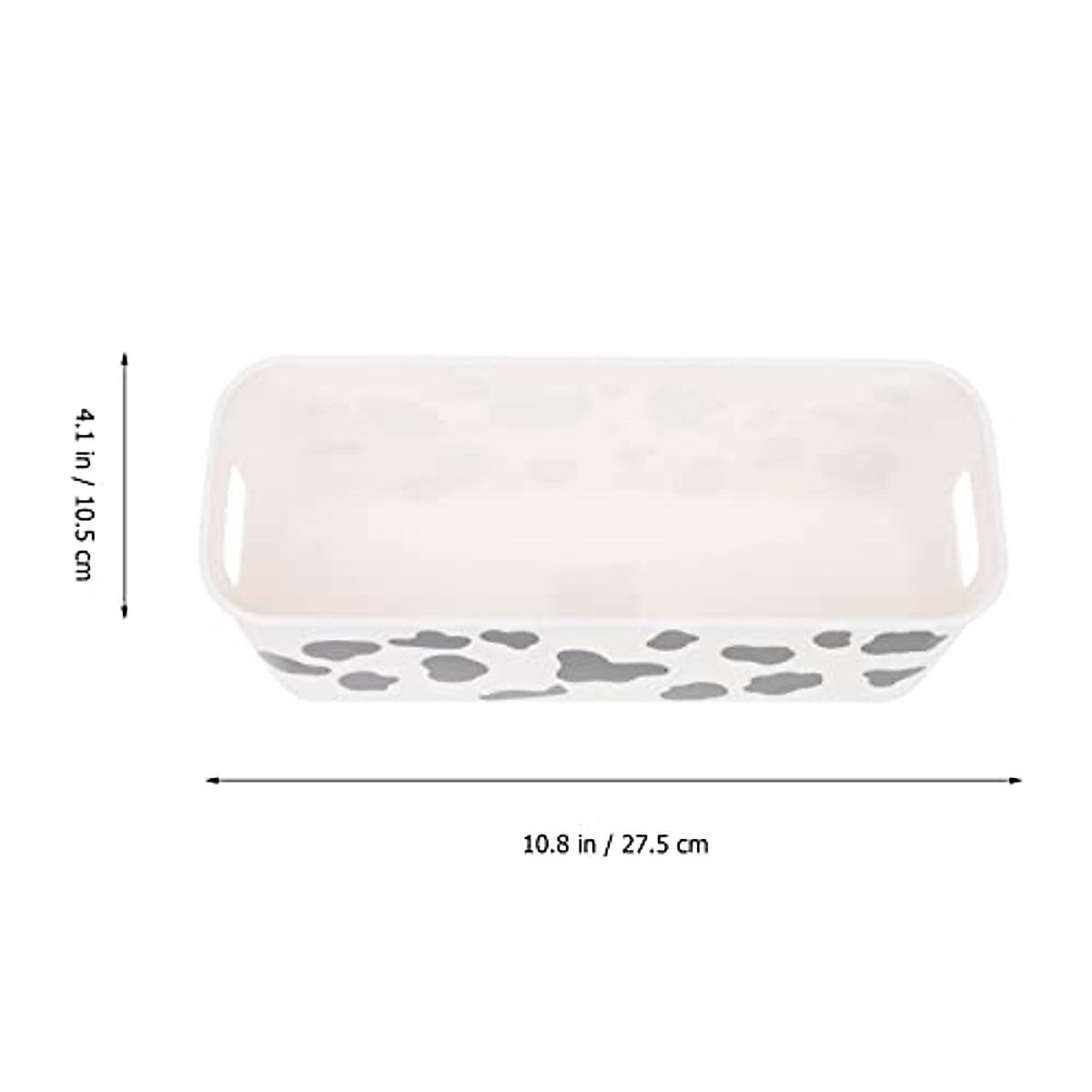 Yardwe Desktop Makeup Organizer Bin Cow Pattern Goodie Containers Phone Storage Case Box Items Bin Sundries Tray for Book Cosmetics Food Home Office