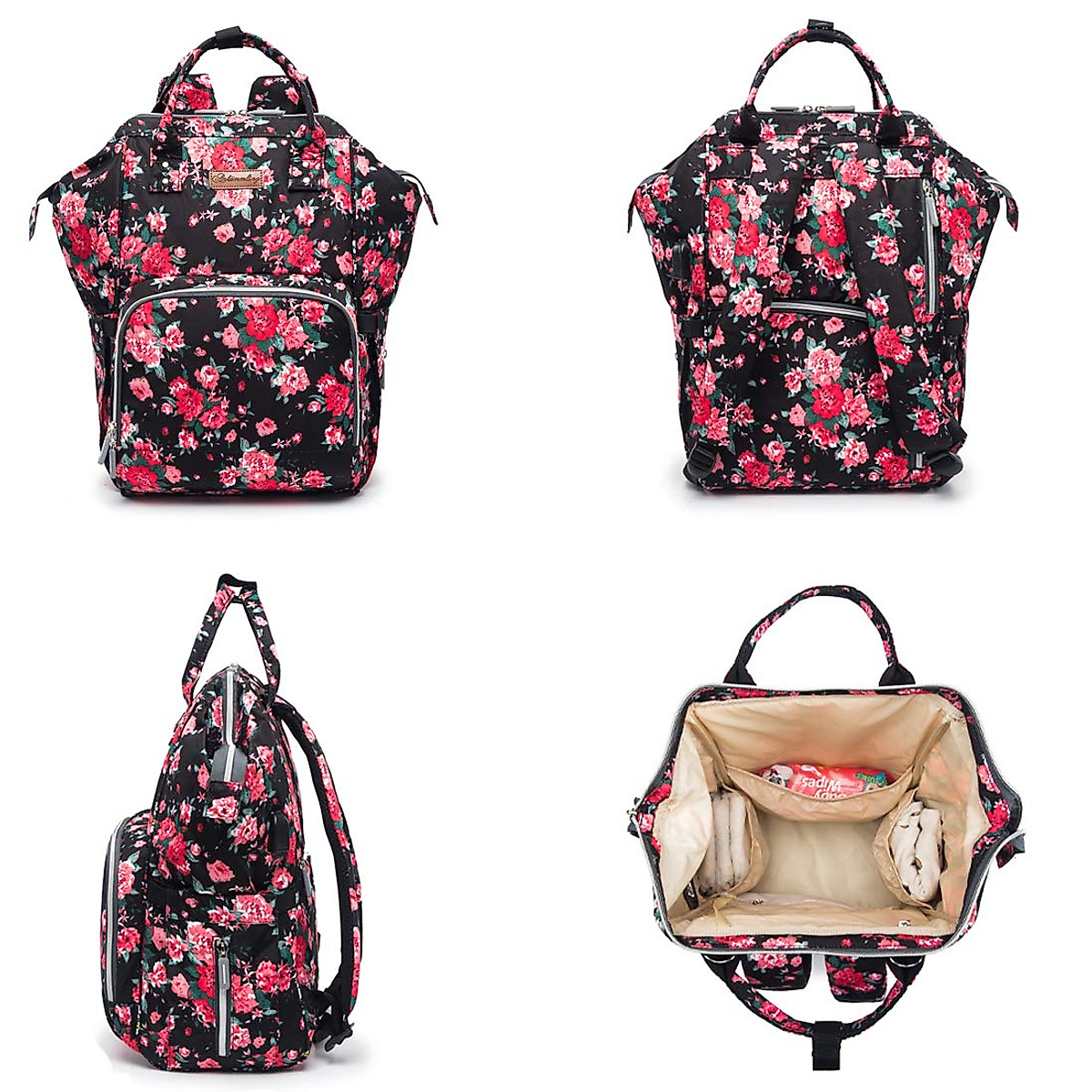 JUSTSWAG Aeiniweraabbcc TANGDIAABBCC Large Diaper Bag Backpack, Totech Multifunction Travel Backpack with Stroller Straps for Mom/Dad with USB Charging Port