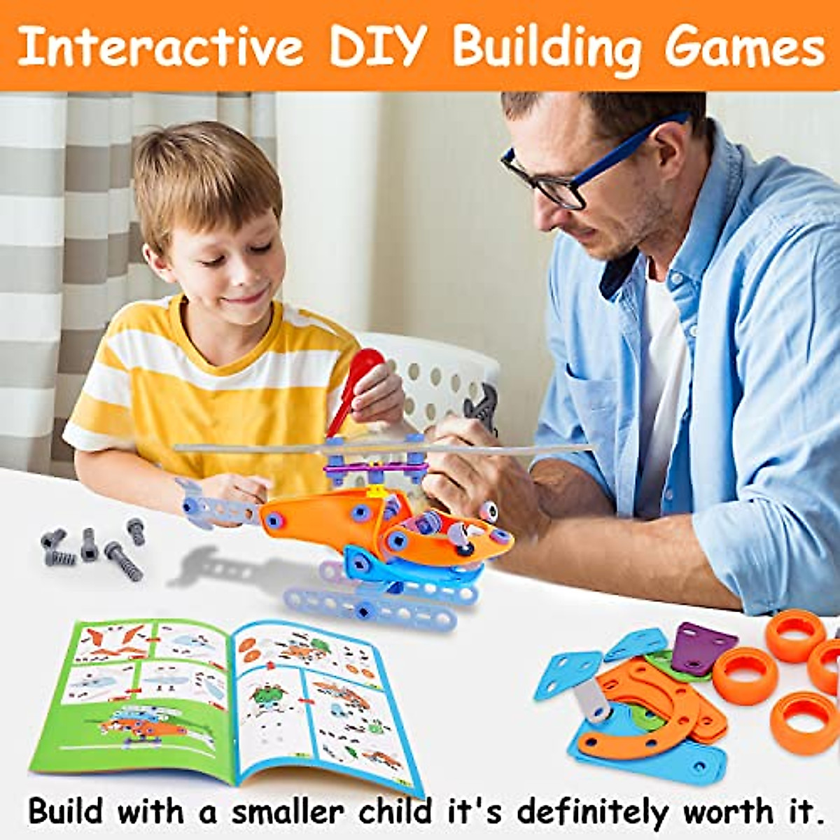 Kids Building Games STEM Toys for 6 7 8 9+ Year Old Boys Birthday Gifts, 132PCS Educational Autistic Building Toys for Boys Ages 6-8 8-10 8-12 Stem Engineering Kit Creative Learning Steam Activities