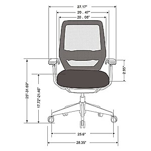 WorkPro® Sentrix Ergonomic Mesh/Fabric Mid-Back Manager's Chair, 3D Arms, Black
